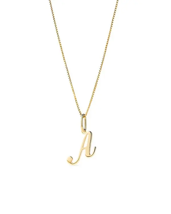 ANA LUISA Solid Yellow Gold Script Letter Necklace - A