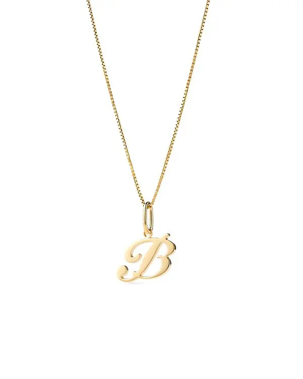 ANA LUISA Solid Yellow Gold Script Letter Necklace - B
