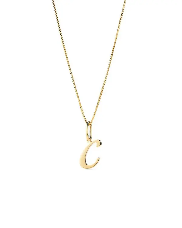 ANA LUISA Solid Yellow Gold Script Letter Necklace - C