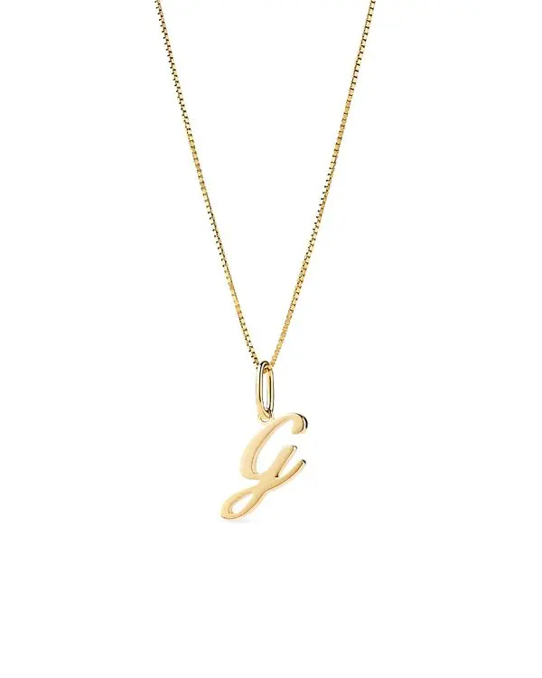ANA LUISA Solid Yellow Gold Script Letter Necklace - G