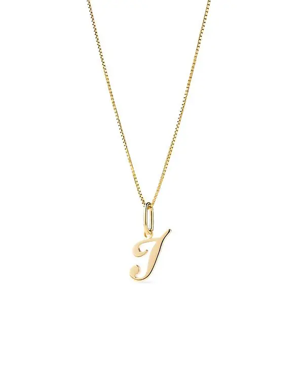 ANA LUISA Solid Yellow Gold Script Letter Necklace - I