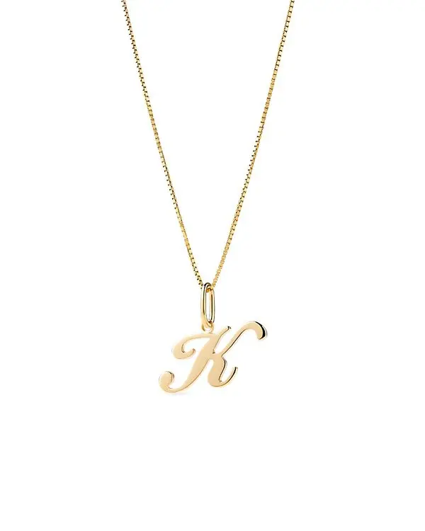 ANA LUISA Solid Yellow Gold Script Letter Necklace - K