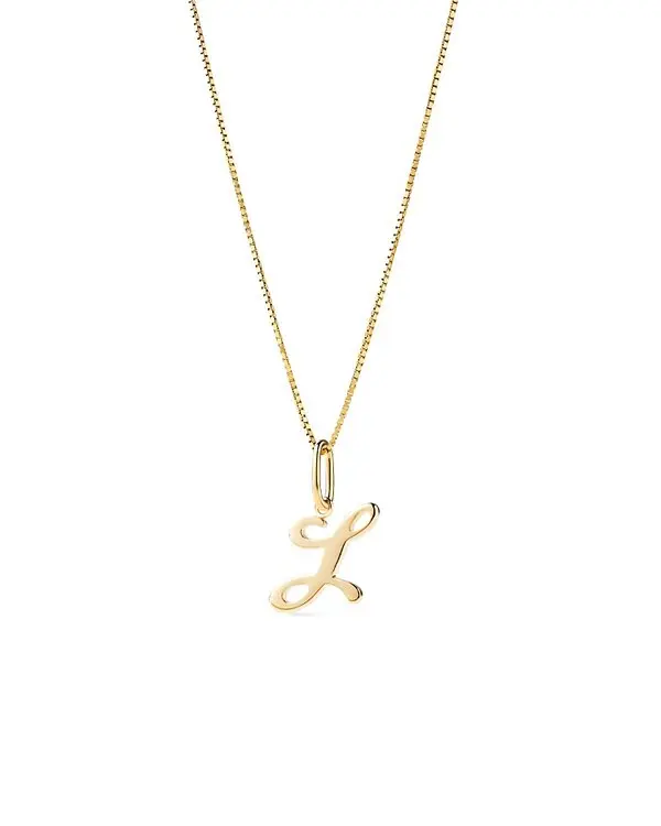 ANA LUISA Solid Yellow Gold Script Letter Necklace - L