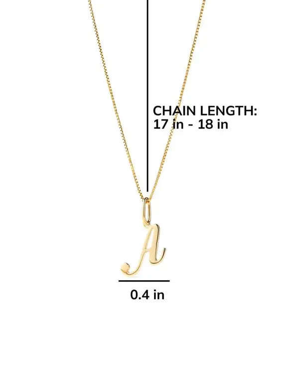 ANA LUISA Solid Yellow Gold Script Letter Necklace - L