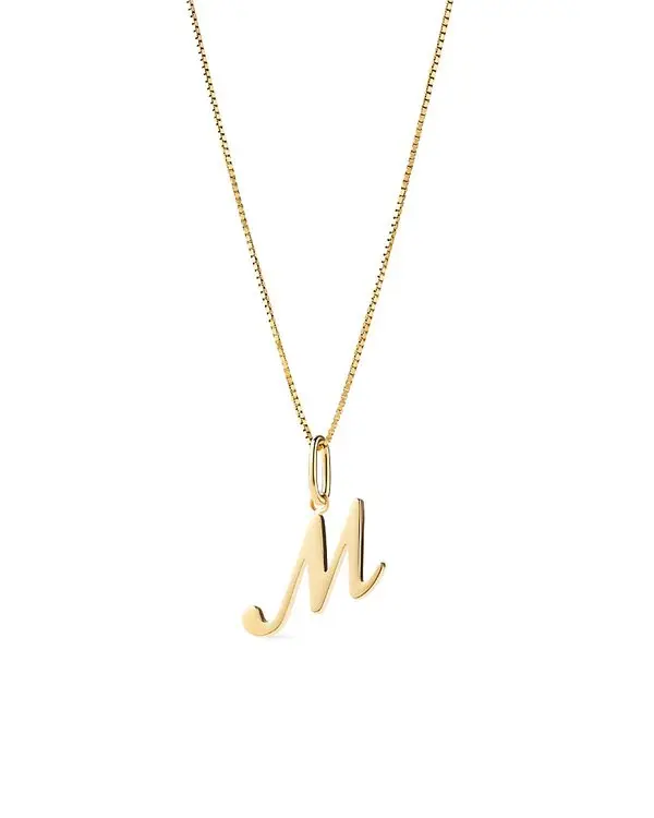 ANA LUISA Solid Yellow Gold Script Letter Necklace - M