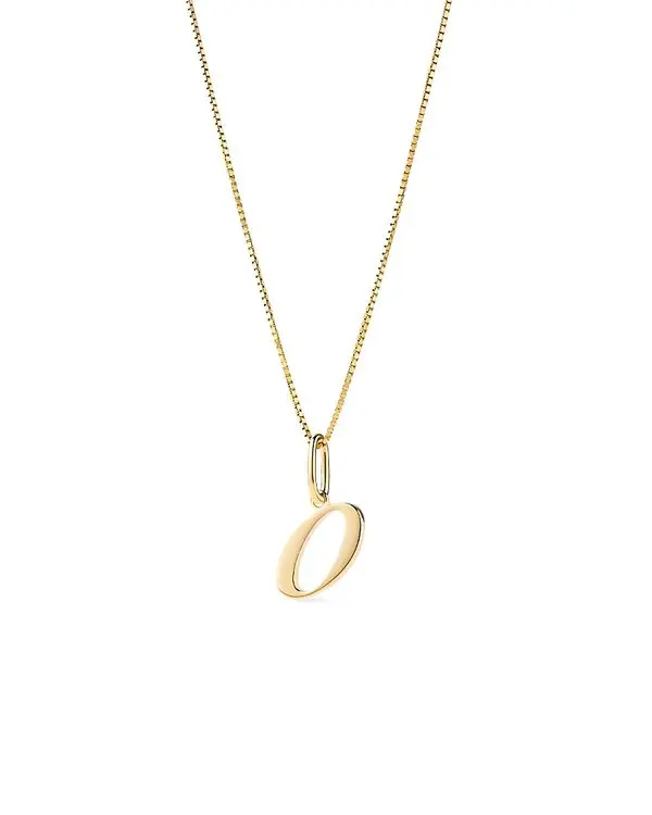 ANA LUISA Solid Yellow Gold Script Letter Necklace - O