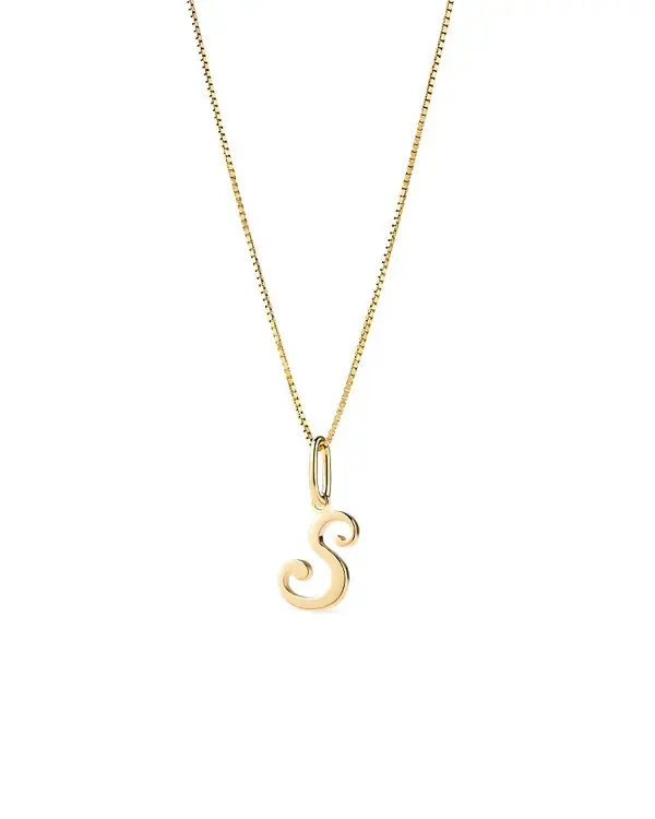 ANA LUISA Solid Yellow Gold Script Letter Necklace - S