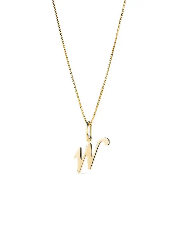 ANA LUISA Solid Yellow Gold Script Letter Necklace - W