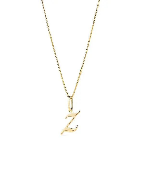 ANA LUISA Solid Yellow Gold Script Letter Necklace - Z