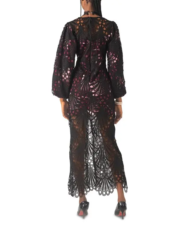 BUSAYO Monife Lace Overlay Split Sleeve Dress