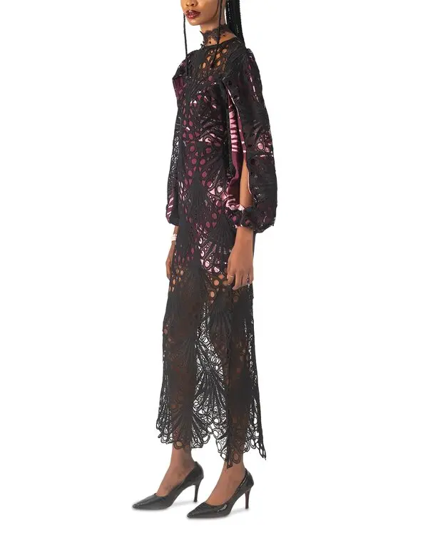 BUSAYO Monife Lace Overlay Split Sleeve Dress