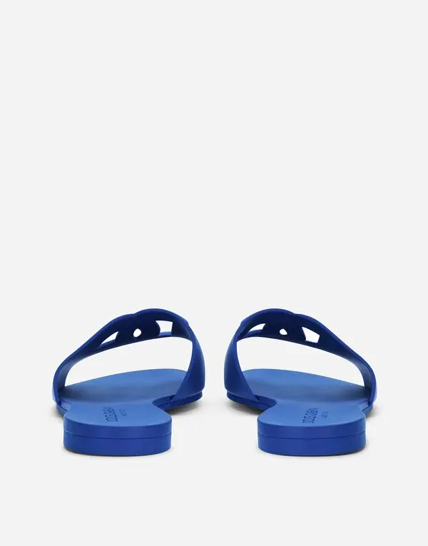 Dolce & Gabbana Beach Slides With Dg Logo - Blue