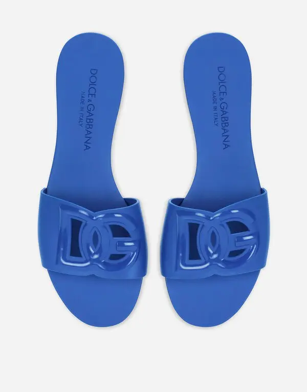 Dolce & Gabbana Beach Slides With Dg Logo - Blue