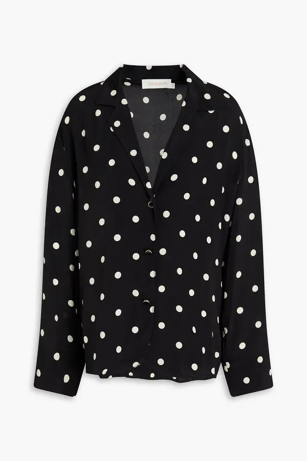 Zimmermann Polkadot Crepe De Chine Shirt