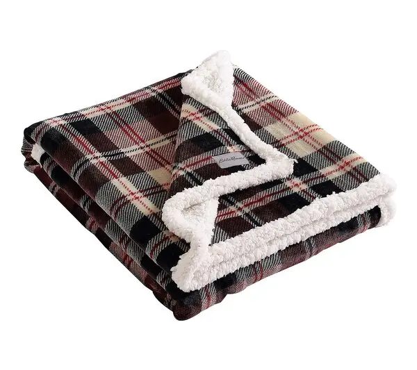 Eddie Bauer Trailhead Plaid Red Plush-fleece 50 X60' Throw - One-color