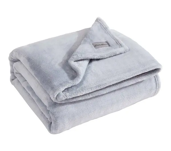 Eddie Bauer Ultra Lux Plush Blue Plush-fleece 5 'x60' Throw - One-color