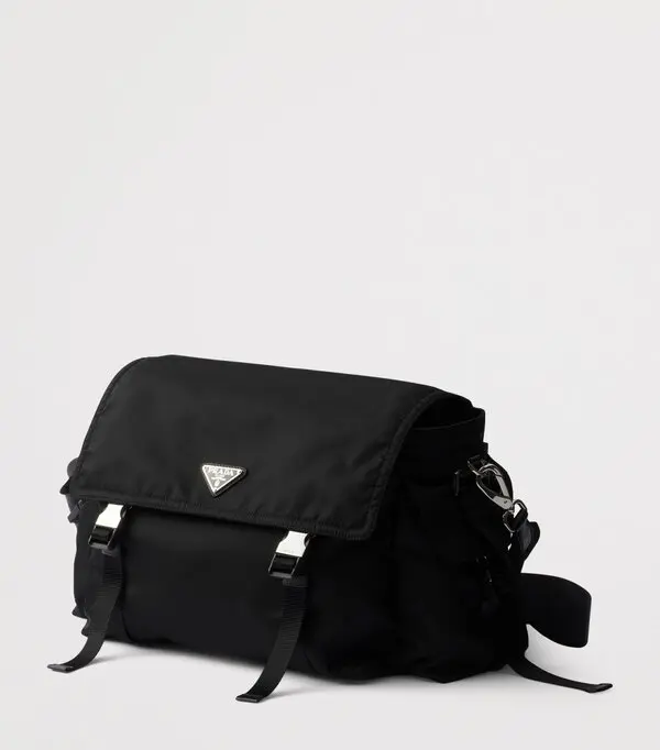 Prada Re-nylon And Leather Messenger Bag - Black