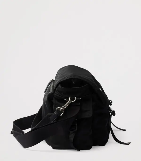 Prada Re-nylon And Leather Messenger Bag - Black