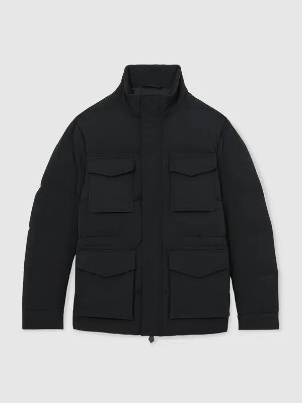 REISS Quilted Four-pocket Puffer Jacket