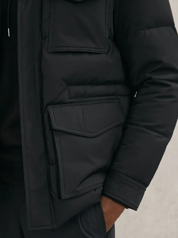 REISS Quilted Four-pocket Puffer Jacket