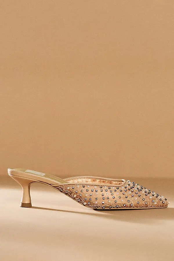 Dolce Vita Cleo Pearl Mule Heels - Rose