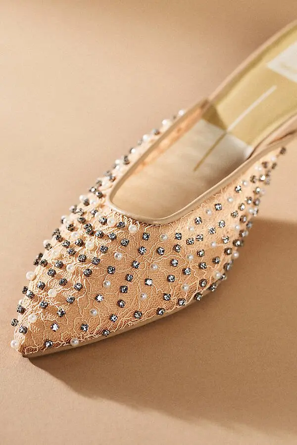 Dolce Vita Cleo Pearl Mule Heels - Rose