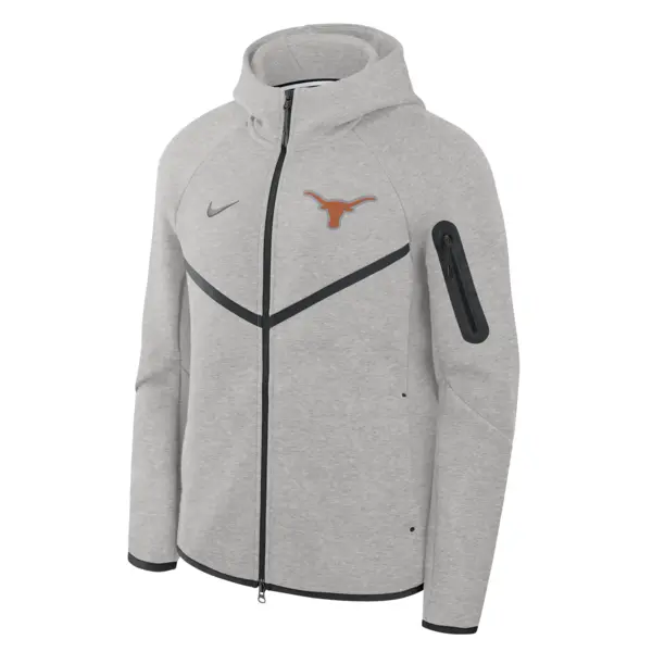 Nike Texas Tech Fleece Windrunner College Full-zip Hooded Jacket - Grey