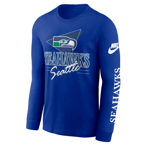 Nike Seattle Seahawks Rewind Long Sleeve T-shirt - Blue