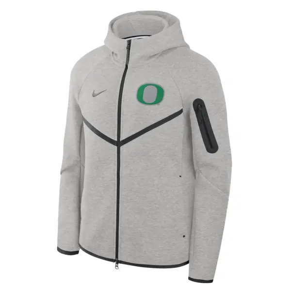 Nike Oregon Tech Fleece Windrunner College Full-zip Hooded Jacket - Grey