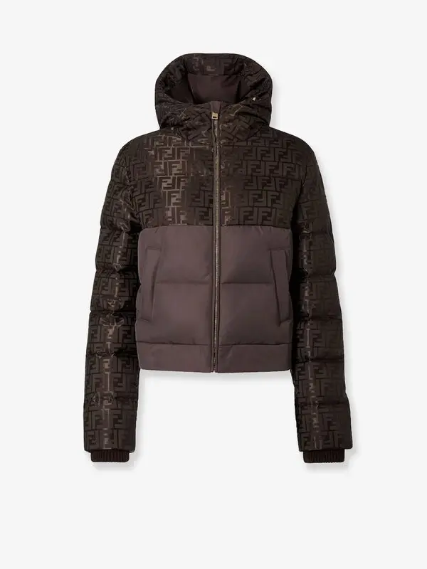 Fendi Ff Jacquard Nylon Down Jacket