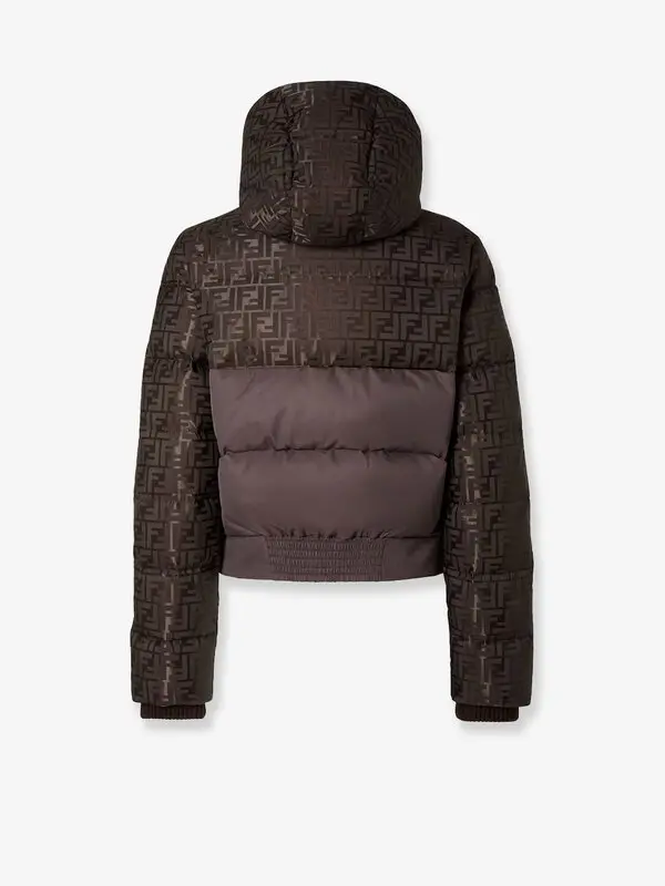 Fendi Ff Jacquard Nylon Down Jacket
