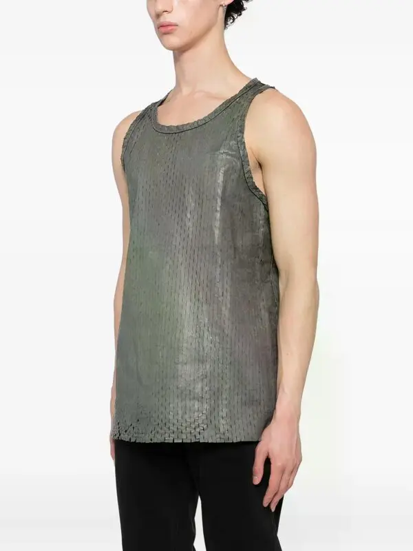 CAROL CHRISTIAN POELL Perforated Leather Tank Top