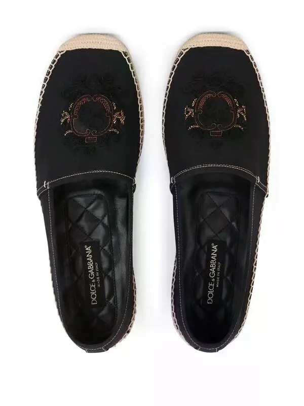 Dolce & Gabbana Embroidered Canvas Espadrilles