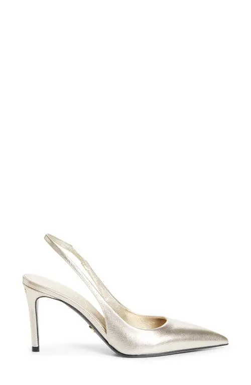 Prada Saffiano Leather Slingback Pump - Pirite