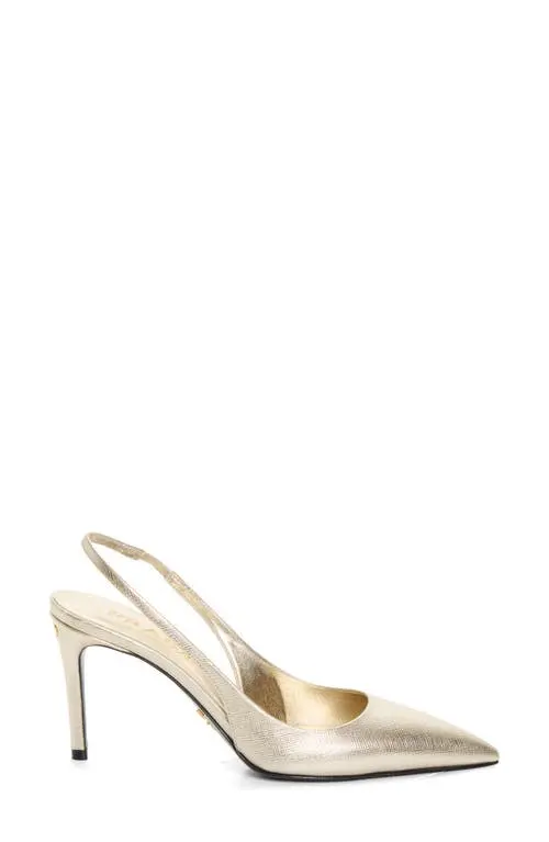 Prada Saffiano Leather Slingback Pump - Pirite