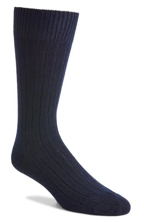 Pantherella Waddington Cashmere Blend Dress Socks - Navy