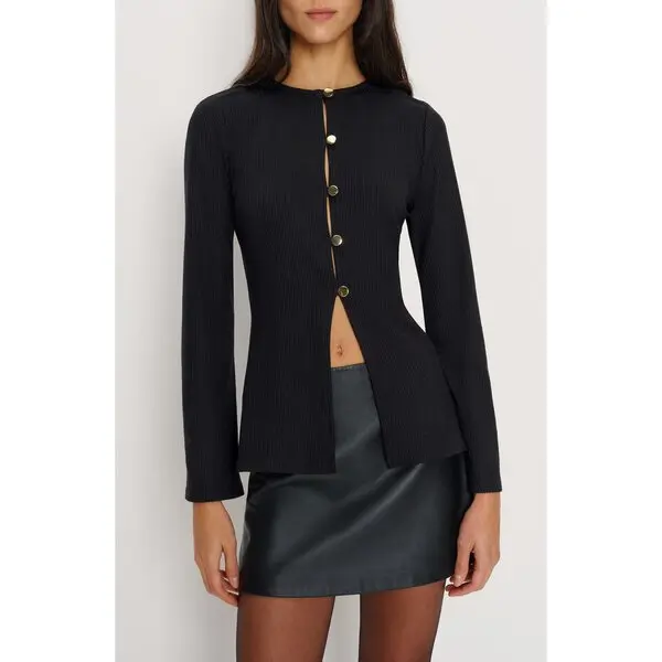 REFORMATION Verne Button Front Knit Top