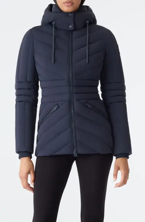 Mackage Nadia Hooded Quilted Down Jacket - Navy