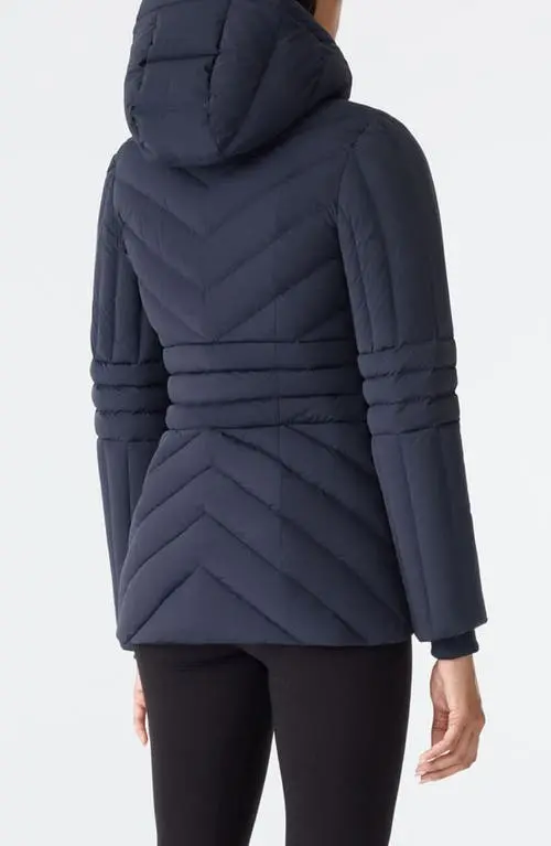 Mackage Nadia Hooded Quilted Down Jacket - Navy