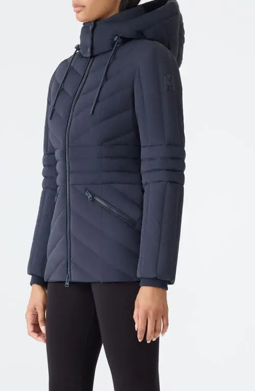 Mackage Nadia Hooded Quilted Down Jacket - Navy