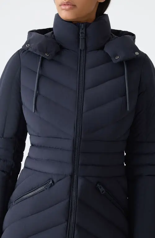 Mackage Nadia Hooded Quilted Down Jacket - Navy