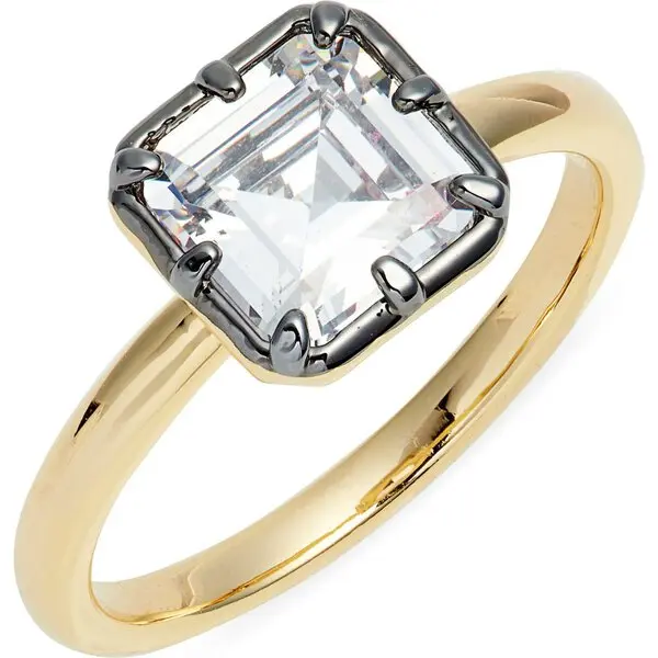 Nordstrom Georgian Cubic Zirconia Ring - Clear- Black- Gold