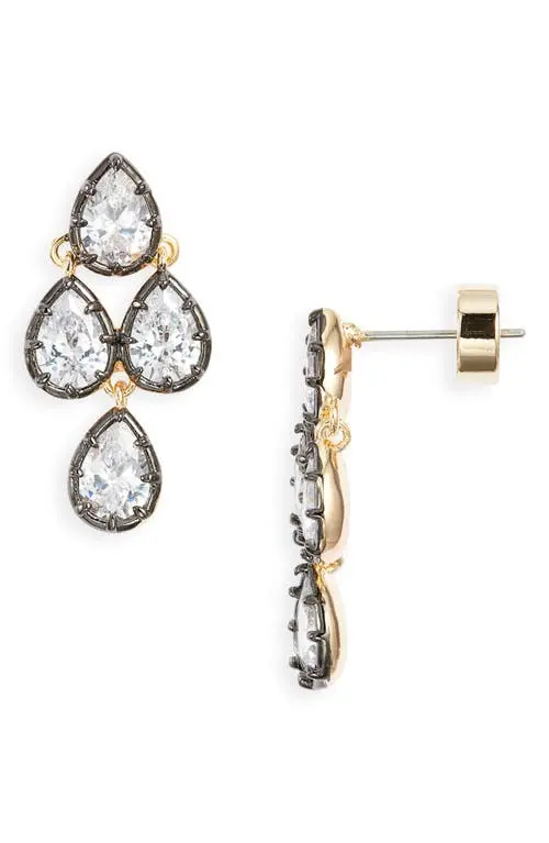 Nordstrom Georgian Mini Chandelier Earrings - Clear- Black- Gold