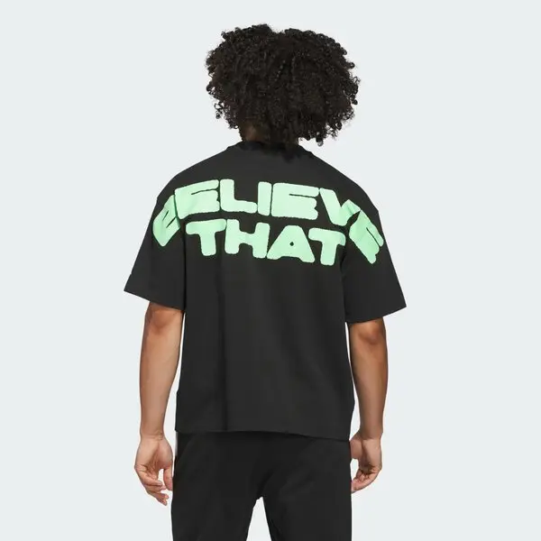 Adidas Anthony Edwards Believe That Tee - Black / Lime Burst