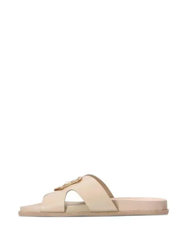 KOTRIS SANDALS Embellished Leather Sandals - Neutrals