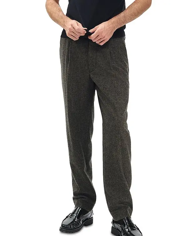 Rag & Bone Evan Italian Regular Fit Trousers - Brown Plaid