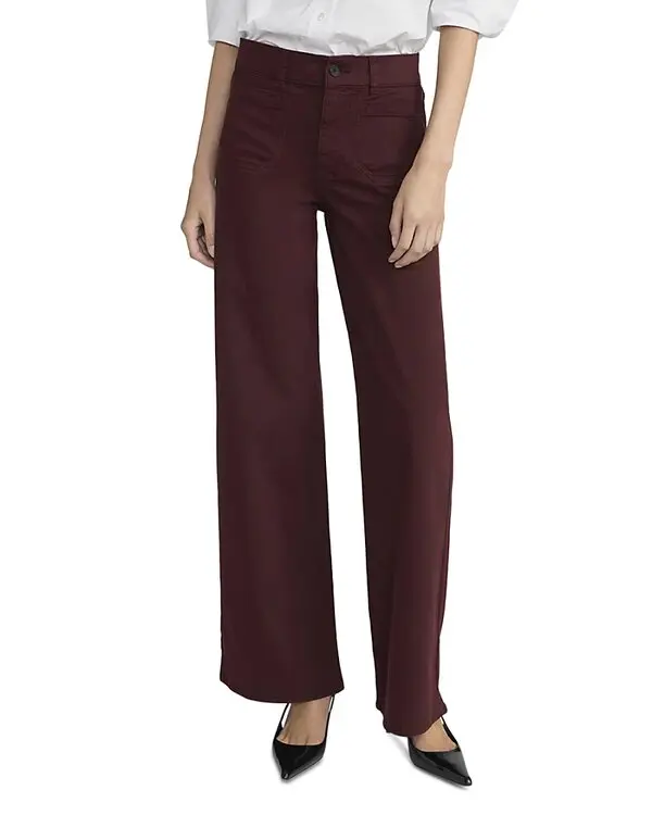 FRAME Le Slim High Rise Palazzo Jeans - Cabernet