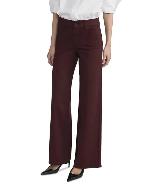 FRAME Le Slim High Rise Palazzo Jeans - Cabernet