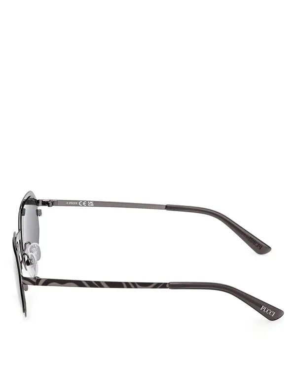 Emilio Pucci 52mm Geometric Sunglasses - Black/smoke