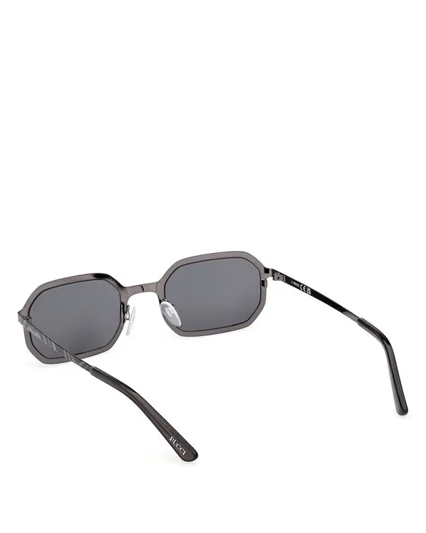 Emilio Pucci 52mm Geometric Sunglasses - Black/smoke